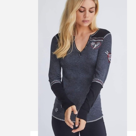 Alp N Rock | Tops | Nwt Alp N Rock Apres Snow Henley Shirt In Heather ...